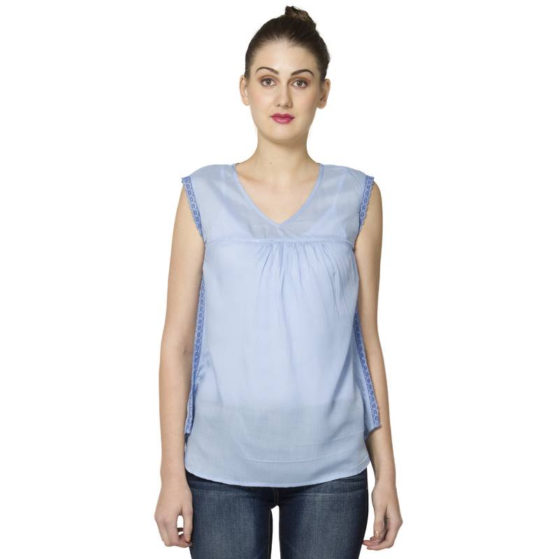 Blue plain cotton long-tops - BKind - 2762219