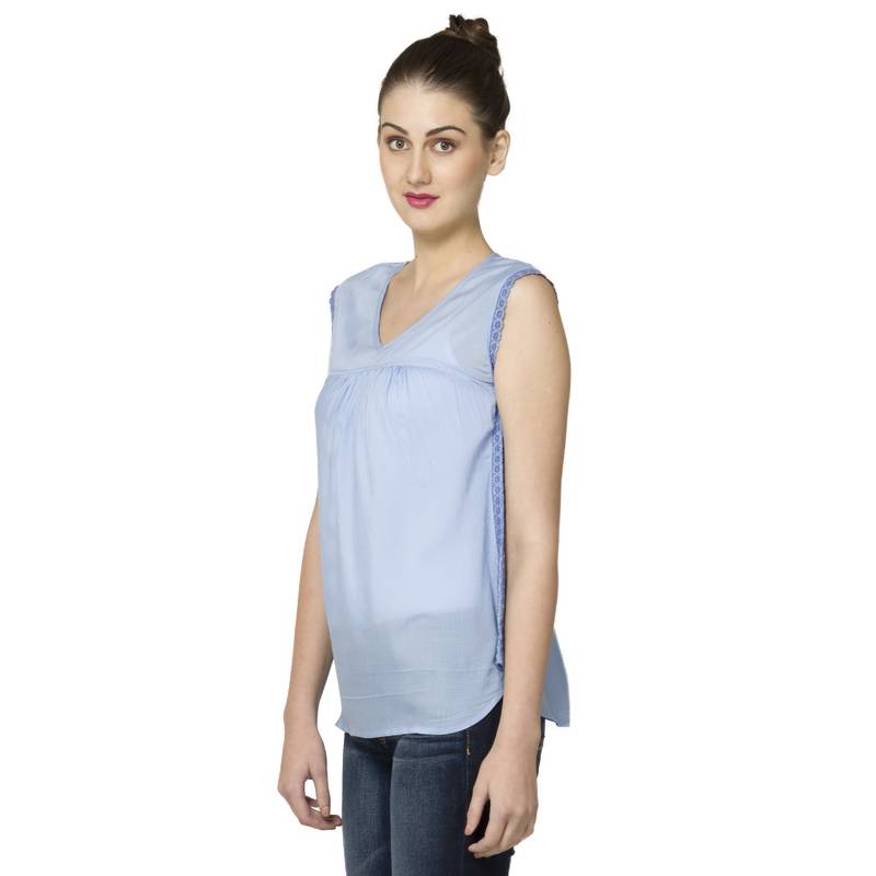 Blue plain cotton long-tops - BKind - 2762219
