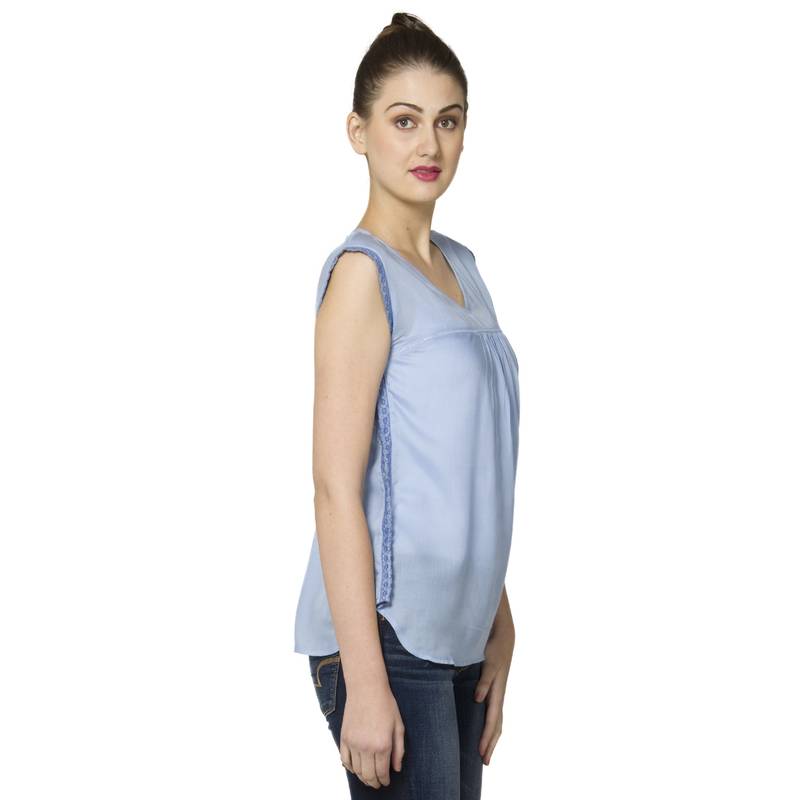 Blue plain cotton long-tops - BKind - 2762219