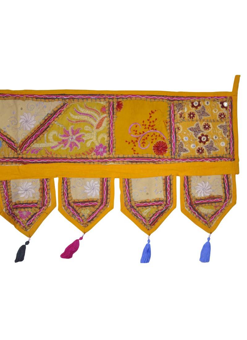 Designer Embroidery Work Patchwork Cotton Door Hanging 42 By 16 Inches ...