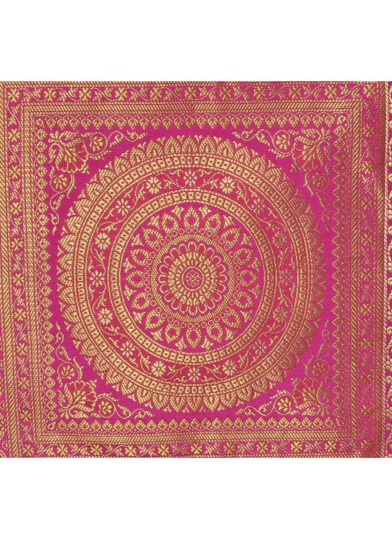 Lal Haveli Mandala Work Design Jacquard Silk Table Runner 60 x 16 inch ...