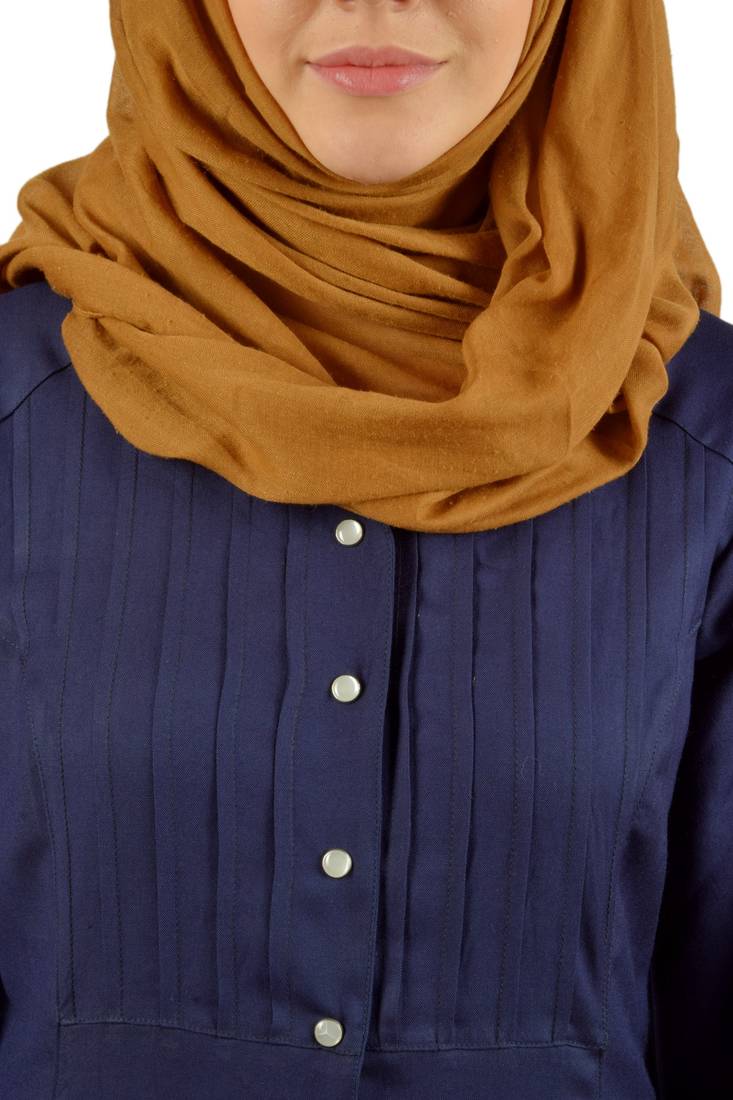 Nasfir Pleated Yoke Front Open Blue - Nasfir Islamic Clothing - 2774113