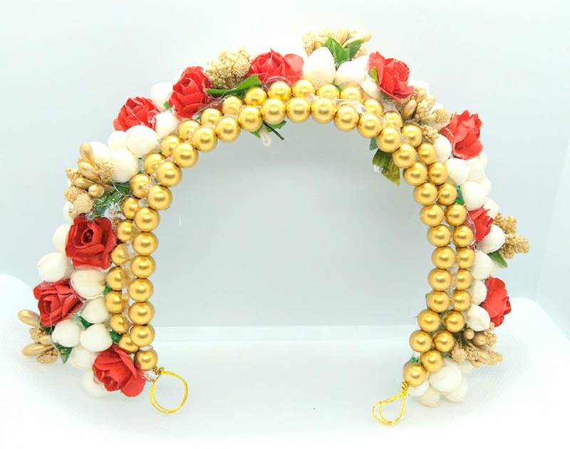 Multicolor flower hair veni - Mokshi Collections - 2774073