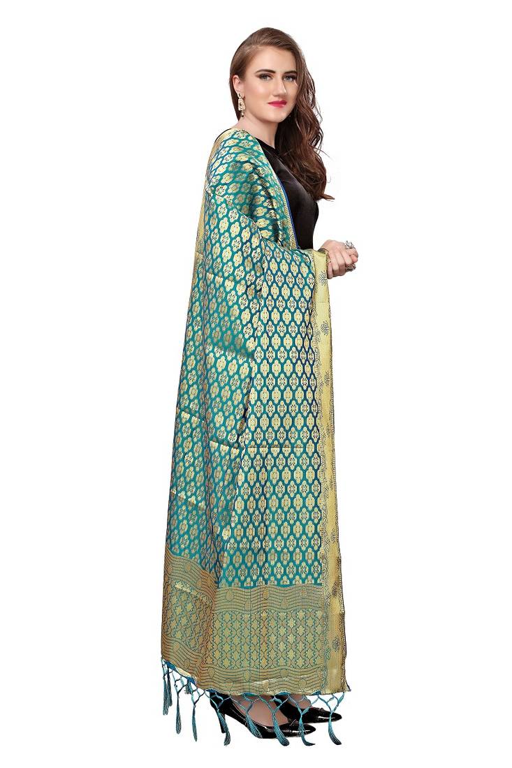 Sea Green Color Banarasi weaving Dupatta - Epsilon Sales - 2789606