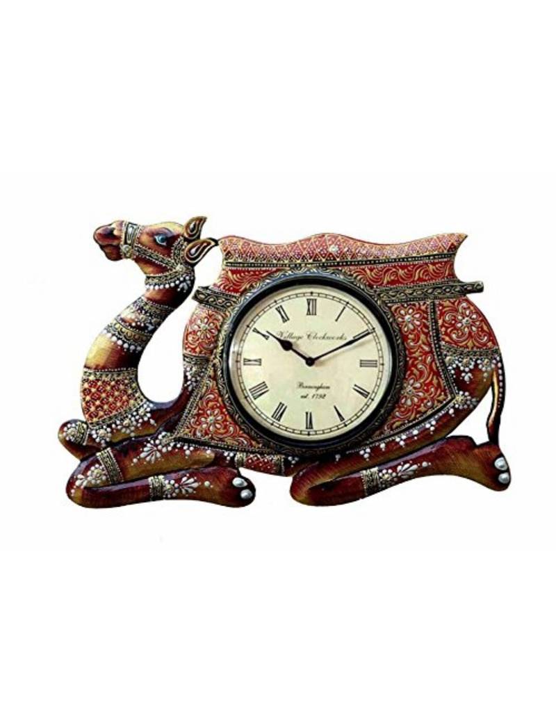 Karigaari India Antique Look Royale Camel Wall Clock Showpiece for Home ...