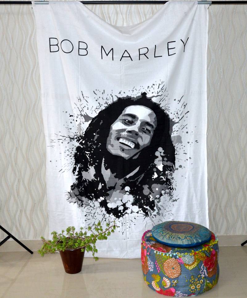 Bob Marley Black & White Wall Tapestry Hippie Tapestries Bohemian ...