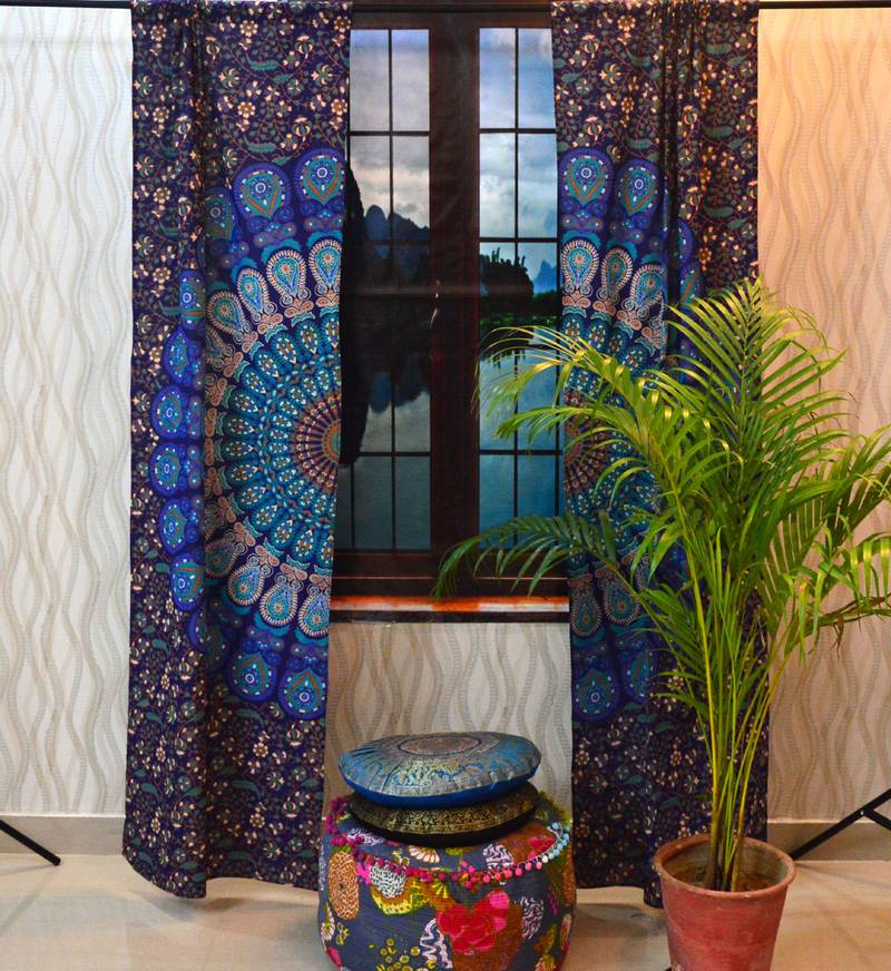 Indian Mandala Curtains Set Decorative Indian Tab Top Curtains Mandala ...
