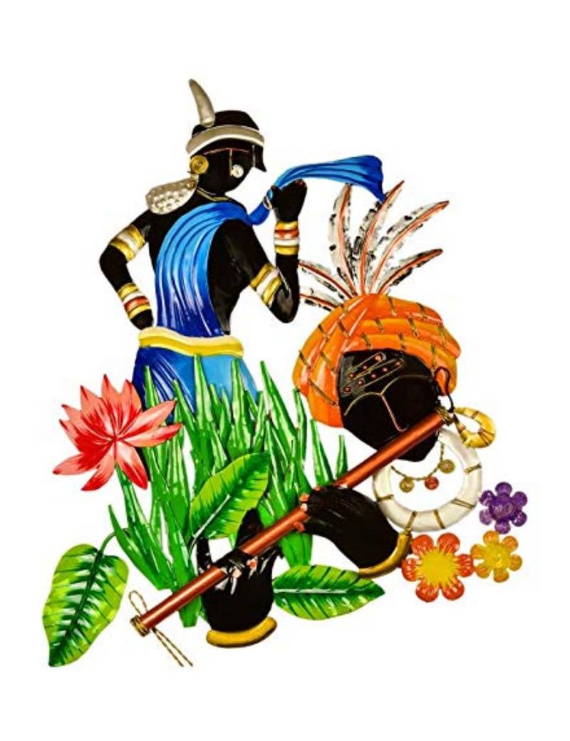 Karigaari India Wrought Iron Adivasi Couple Wall Hanging Showpiece I ...