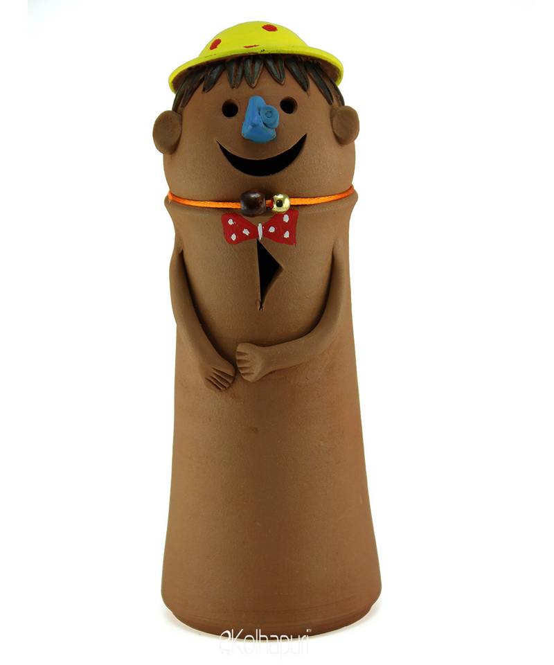 Handmade Big Smily Face Doll Natural Color Terracotta Idols And ...
