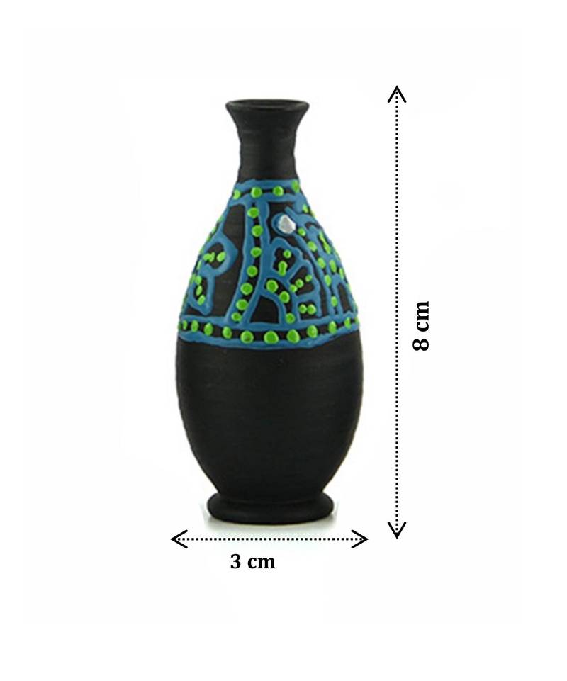 Handmade 3D Work Mini Three Show Piece Terracotta Pot Set Idols And ...