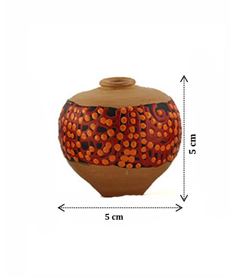 Handmade 3D Work Mini Three Show Piece Terracotta Pot Set Idols And ...