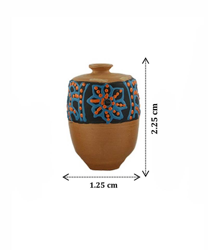 Handmade 3D Work Mini Five Show Piece Terracotta Pot Set Idols And ...