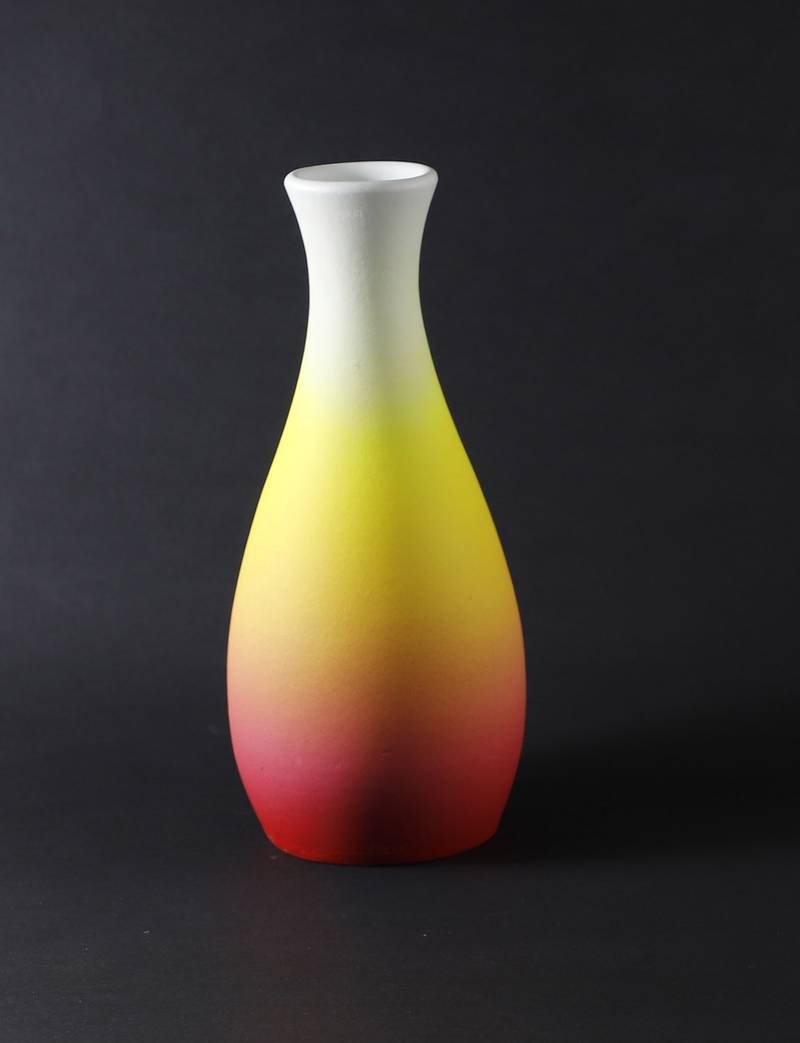 Hand Painted Multicolor Color Plain Terracotta Round Vase Table Top ...