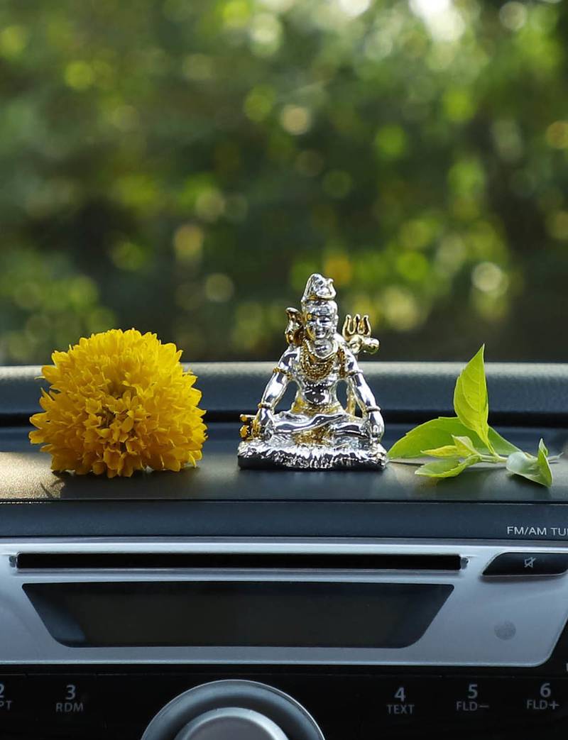 Resin Material Silve Plated Lord Shiva/Mahadeva Idol For Home Decor ...