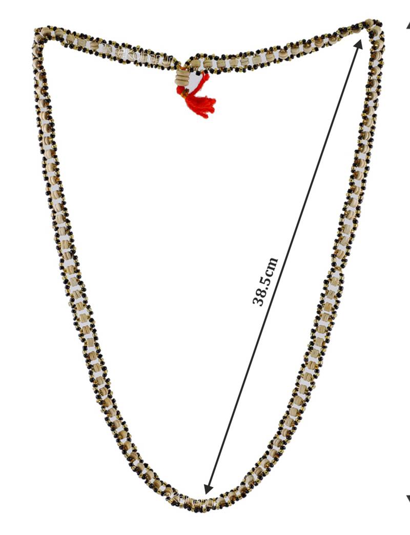 Wooden White Weaved Kanthi Mala/Holy Basil Rosary/Kanthi Tulsi Mala For ...