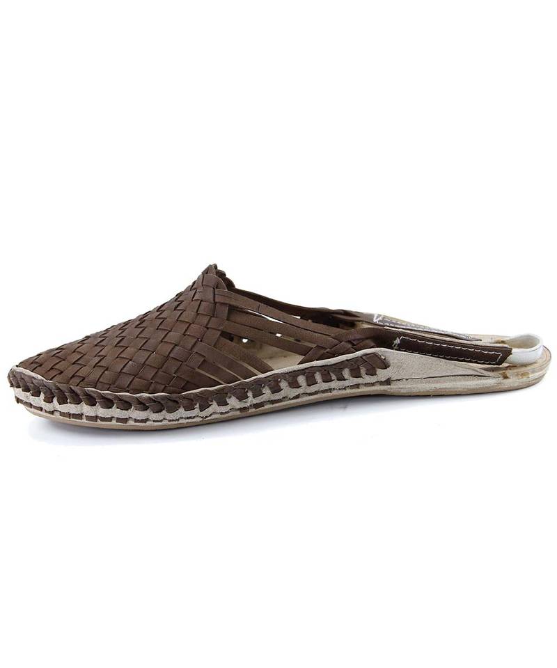 Brown Authentic Half Authentic Handmade Genuine Leather Kolhapuri Shoe ...