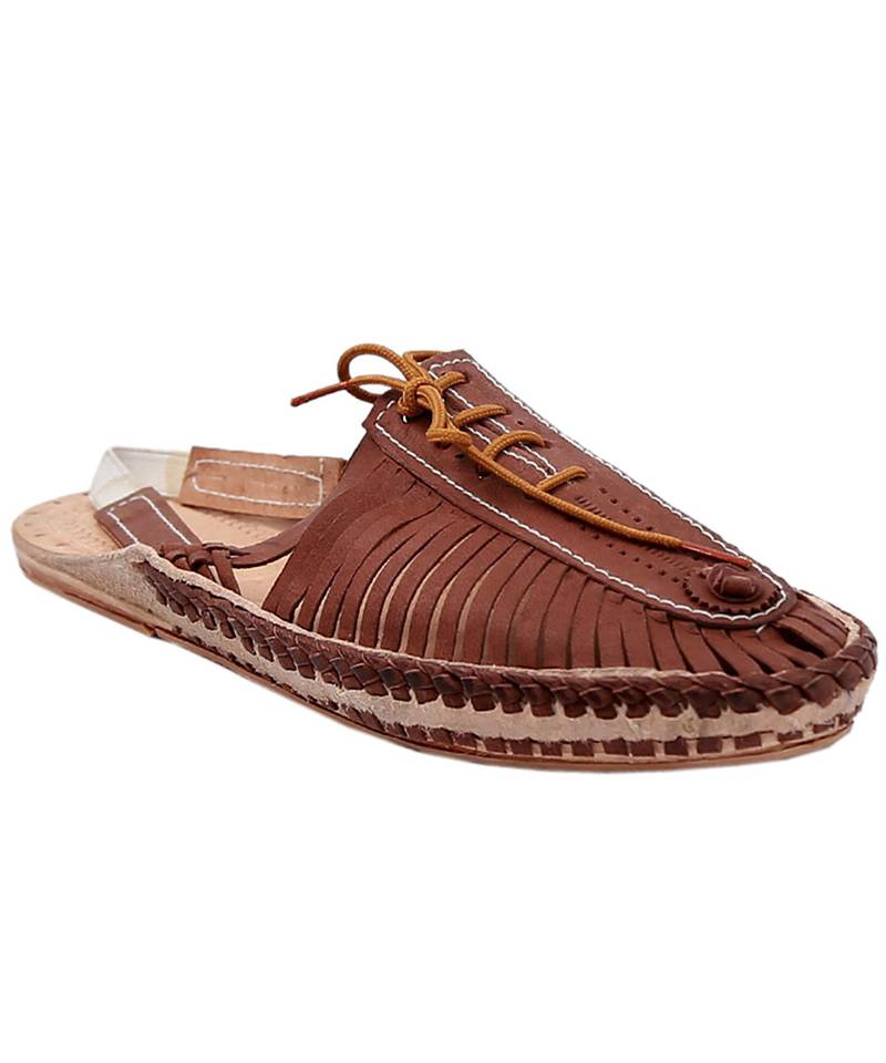 Handmade Authentic Genuine Leather Attractive Brown Kolhapuri Shoe For ...