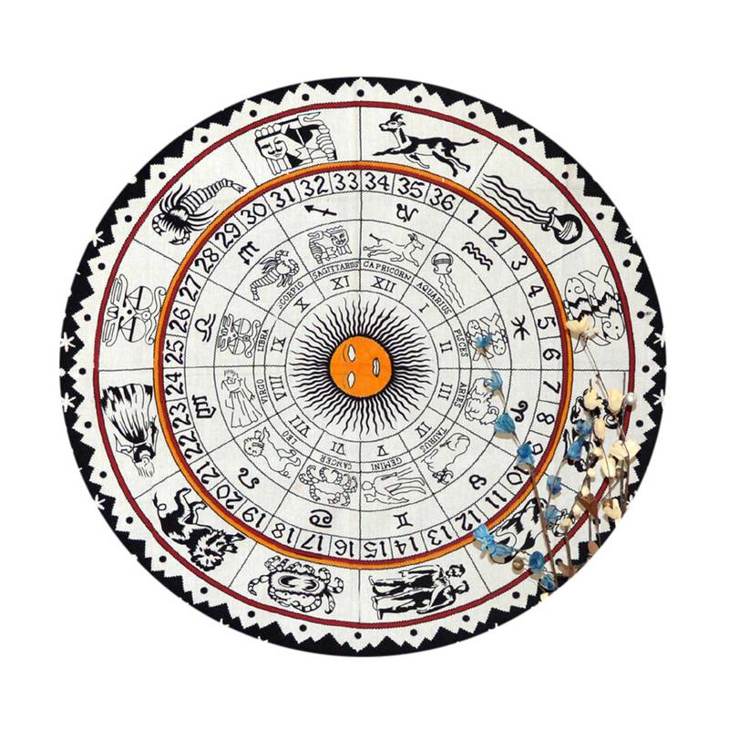 Roundie Beach Throw Tapestry Hippy Gypsy Horoscope Mandala Black And ...