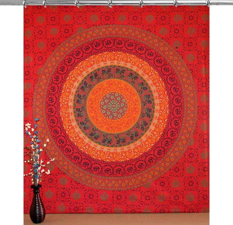 Mandala tapestry gypsy home decor panel set bohemian curtain room ...
