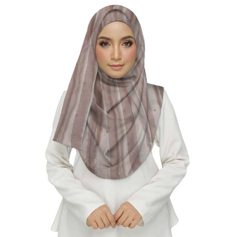 Pink Cotton Designer Hijab Stole For Women - Mean Zoom - 2672028