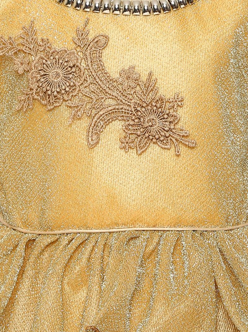 Gold embroidered shimmer kids-frocks - Kidling - 2829957