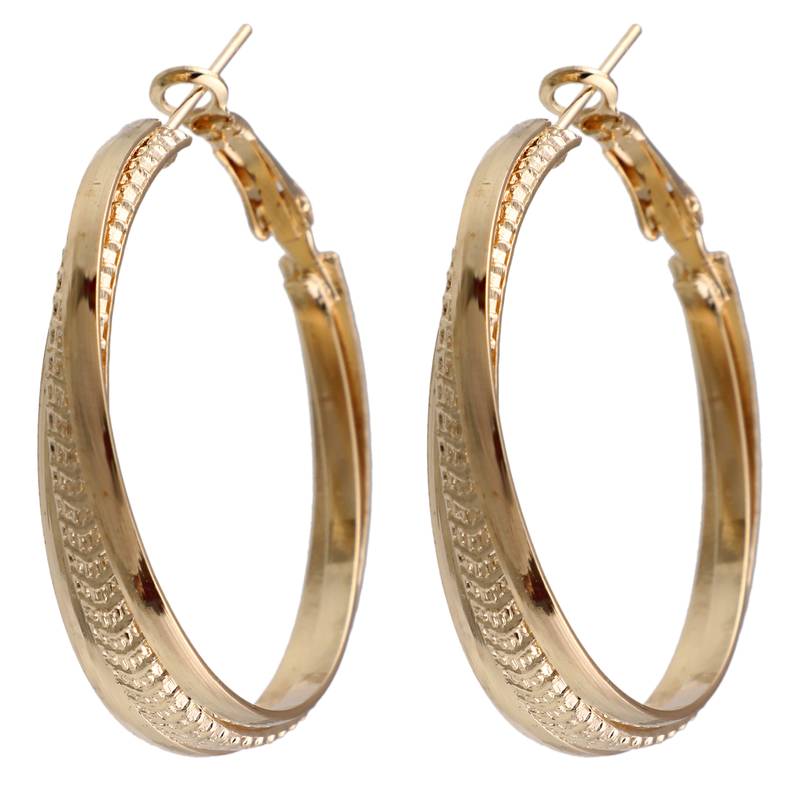 Gold Toned Round Loop Hoop Earrings Metal Hoop Earring - Saizen - 2839423