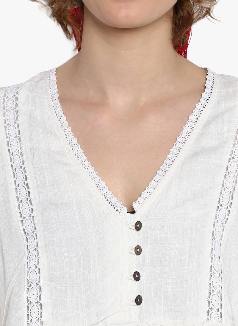 White embroidered cotton top - BKind - 2839939