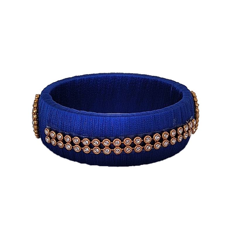 Blue silk thread bangles - Akshara - 2853599