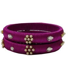 Purple silk thread bangles - Akshara - 2853631