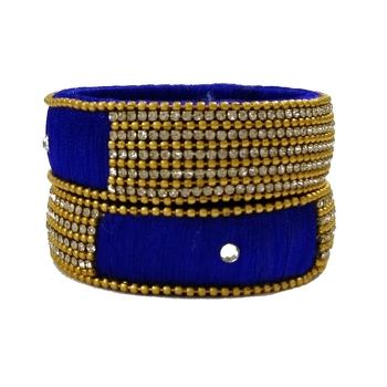 Blue silk thread bangles - Akshara - 2853638