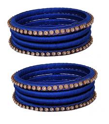 Blue silk thread bangles - Akshara - 2853714