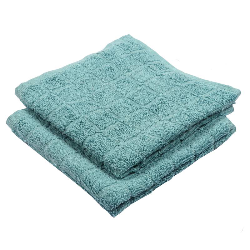Checkers Cotton Petrol Hand Towel 16 X 24 inch Pack of 2 GSM 280 ...