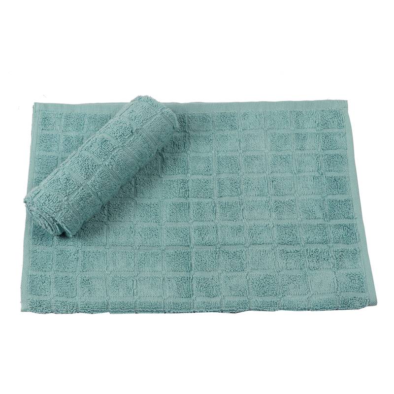 Checkers Cotton Petrol Hand Towel 16 X 24 inch Pack of 2 GSM 280 ...