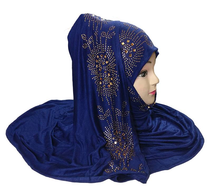 Dark Blue Plain Cotton Hijab - JSDC - 2855407
