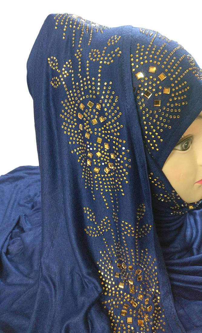 Dark Blue Plain Cotton Hijab - JSDC - 2855407