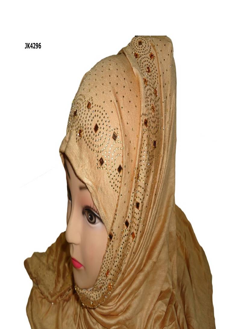 Beige Plain Cotton Hijab - JSDC - 2855400