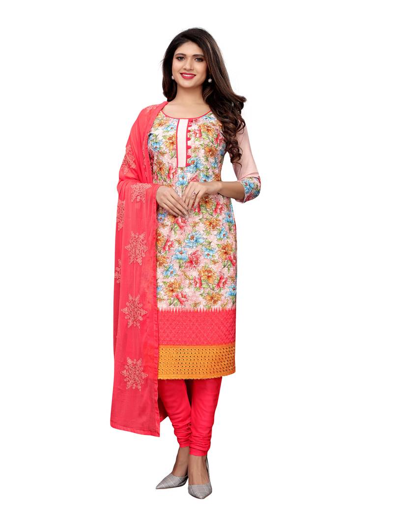 Multicolor Cotton Salwar With Dupatta - Satrani Fashion - 2860381