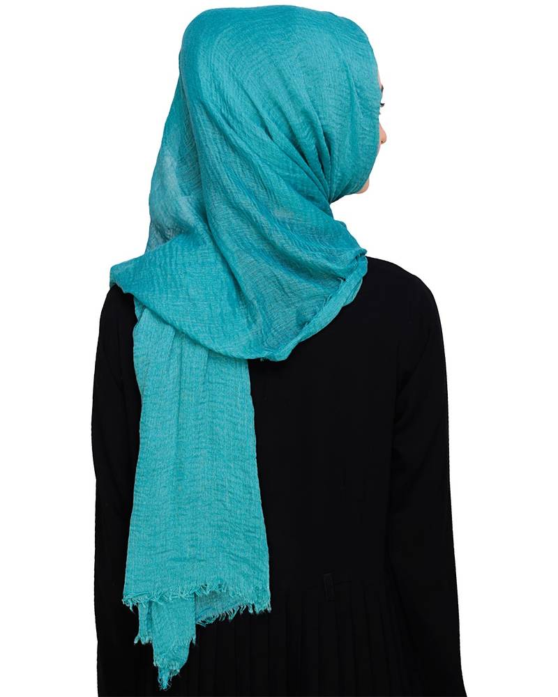 Green plain cotton hijab - Modest Forever - 2860425