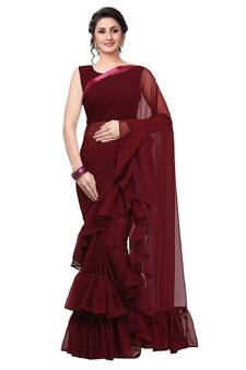 Maroon Color Sarees - Buy Maroon Saree online @ Best Prices