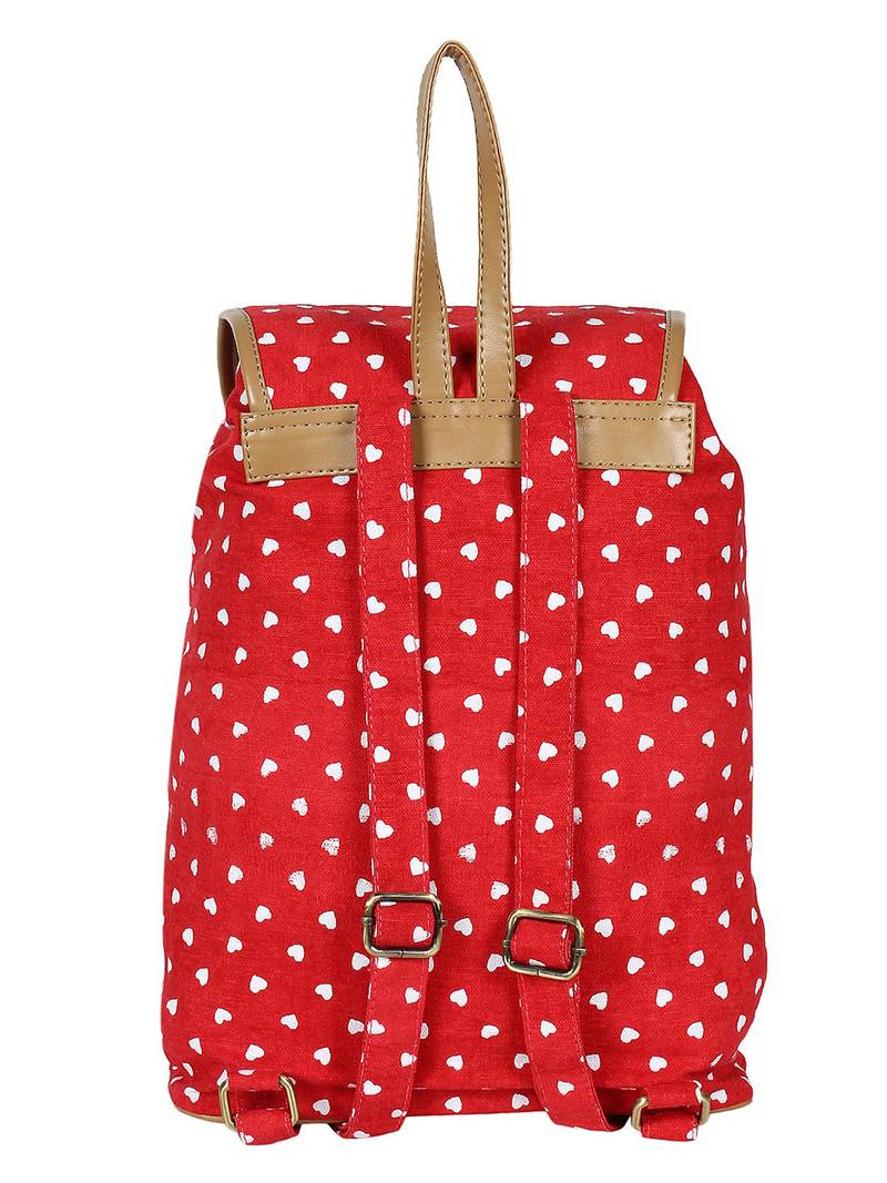 Lychee Bags Women's Red Canvas Lucy backpack - Lychee bags - 2865116