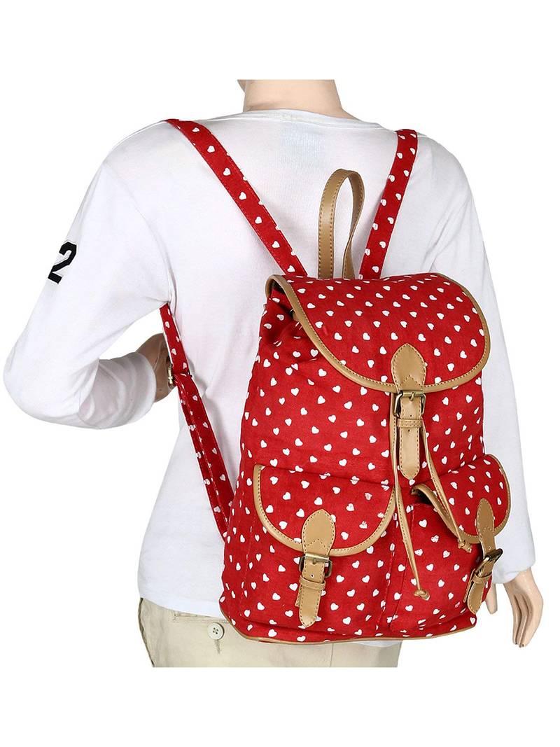 Lychee Bags Women's Red Canvas Lucy backpack - Lychee bags - 2865116