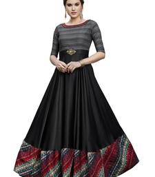 Black printed satin salwar - Stylee Lifestyle - 2867100