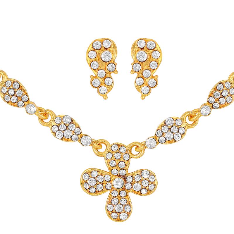 Gold diamond necklace sets - MFJ - 2893088