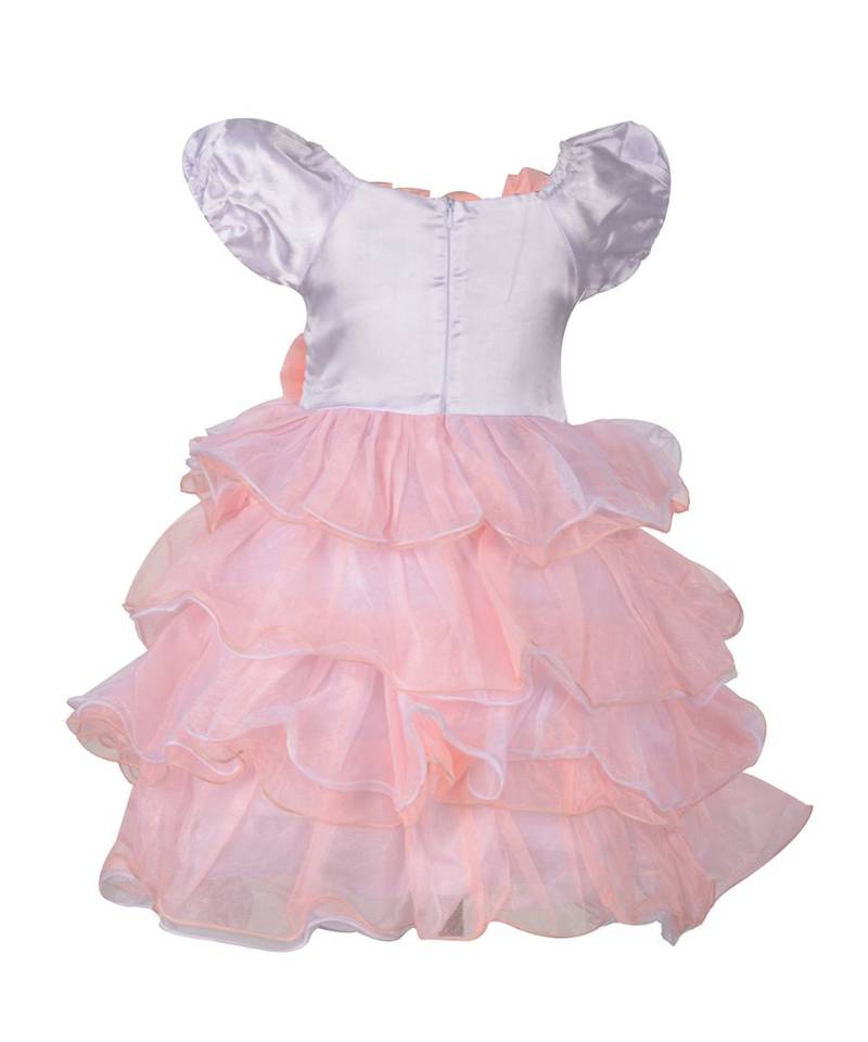 White Plain Net Kids Frocks - Samsara Coutture - 2899956