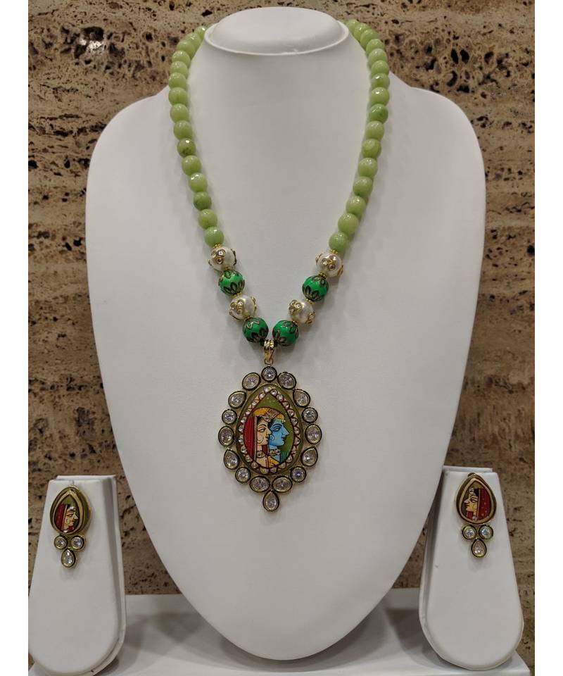 Jewellery Set With Earrings For Girls Multicolour Meenakari Radha ...