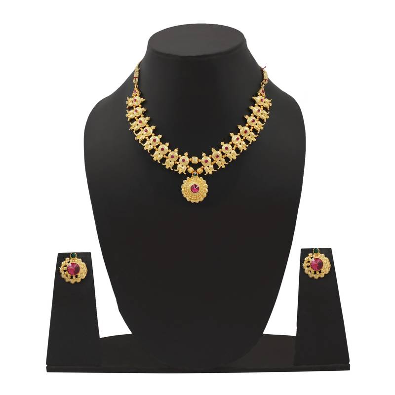 Maharashtrian Kolhapuri Saaj Gold Plated Strand Traditional Necklace ...