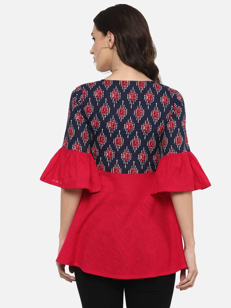 Pink Womens Cotton Printed Top - YASH GALLERY - 2928543