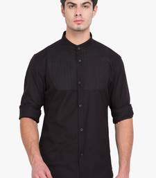 Svanik Black Solid Cotton Shirt. - Svanik - 2930347