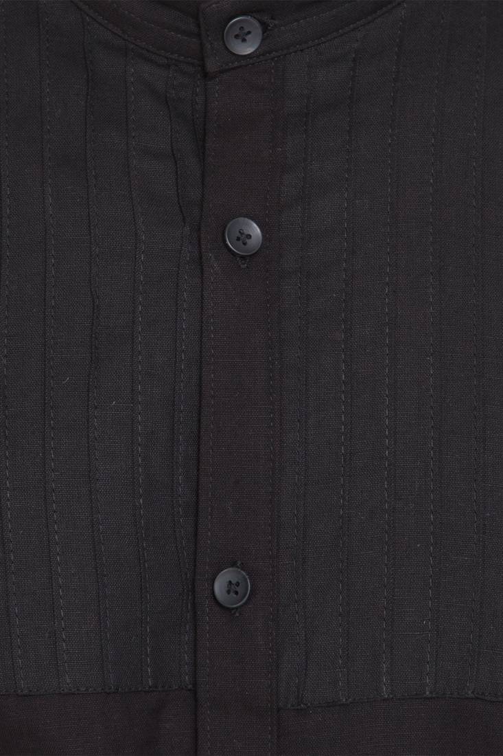 Svanik Black Solid Cotton Shirt. - Svanik - 2930347