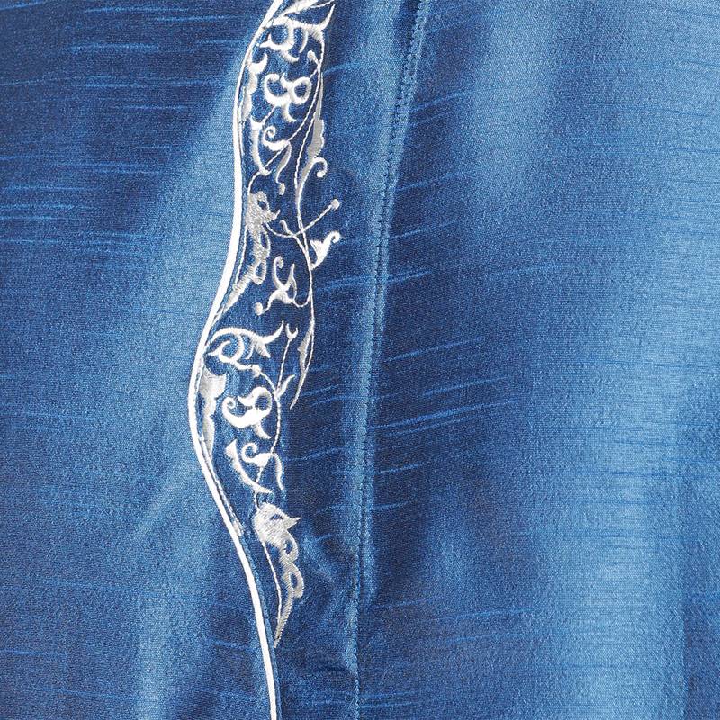 Svanik Polyester Solid Blue Kurta Set - Svanik - 2930374